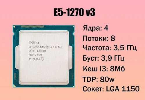 Xeon E3-1270v3 (аналог i7-4770K) LGA 1150