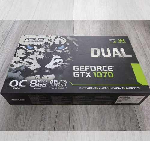 Видеокарта asus GTX 1070 dual OC edition 8Gb