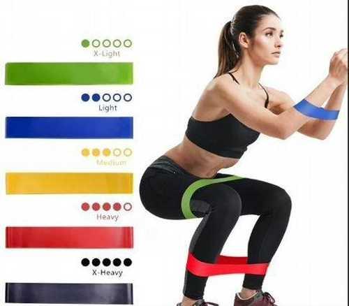 Набор Фитнес-резинки exercise resistance belt, 5 ш
