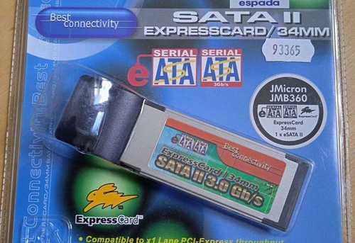 Контроллер ExpressCard/34mm E-SATA II Espada