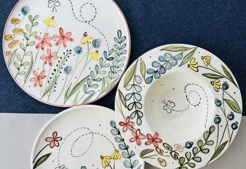 Набор керамической посуды "Полевые цветы"