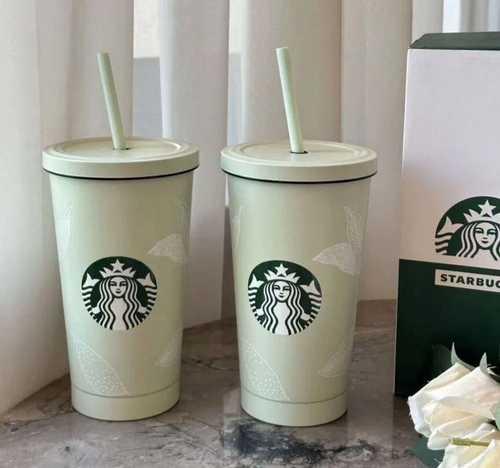 Термокружка Starbucks 500мл с трубочкой