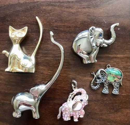 Сувениры слоники и кошка