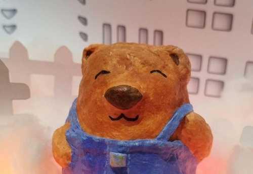 Ватная ёлочная игрушка мишка
