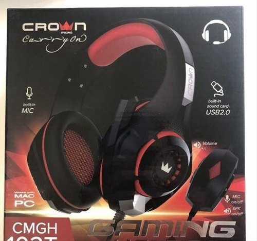 Игровая гарнитура crown micro cmgh-102T USB RED