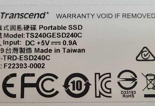 SSD 240gb type-c transcend TS240gesd240C