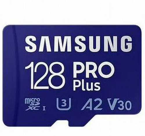 Карта памяти Samsung Pro Plus 128гб, адаптер на SD