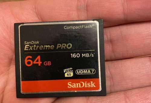 Флешка SanDisk Extreme PRO CompactFlash 64 gb