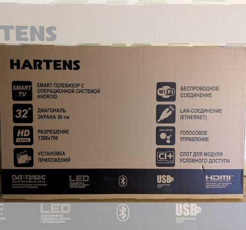 Hartens HTY-32H06B-VZ/ 32" HD смарттв Яндекс Алиса