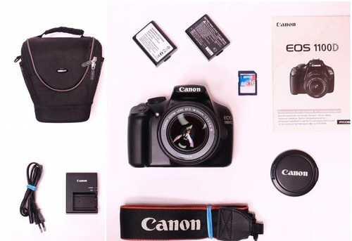 Фотоаппарат Canon 1100d kit (пробег 1300) +сумк/SD