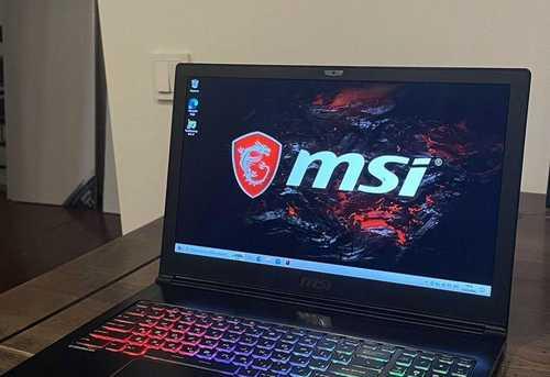 15.6" MSI GS63 7RD-064RU Stealth, 256 ГБ, Core i7-7700HQ, RAM 8 ГБ, GeForce GTX 1050 2 ГБ