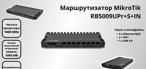 Маршрутизатор Mikrotik RB5009UPr+S+IN