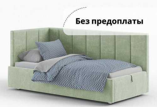 Детская кровать с мягкими бортиками Зеленая