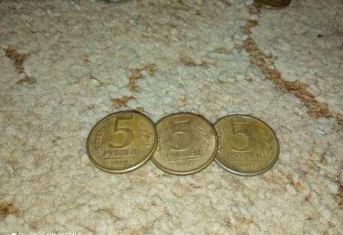 Редкие пяти рублевые монеты 90-ых годов