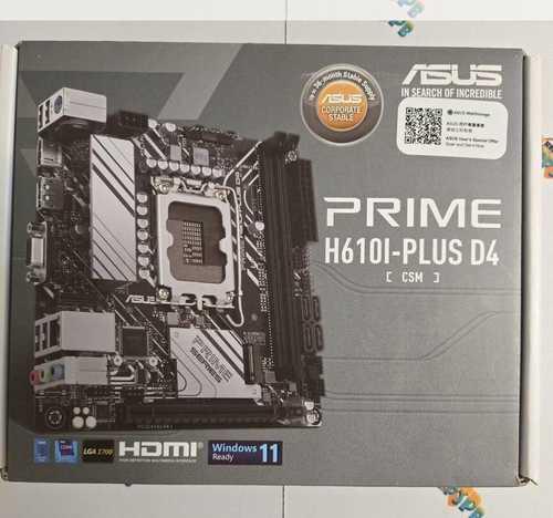 1700 mini-ITX Asus Prime H610I-Plus D4-CSM проверк