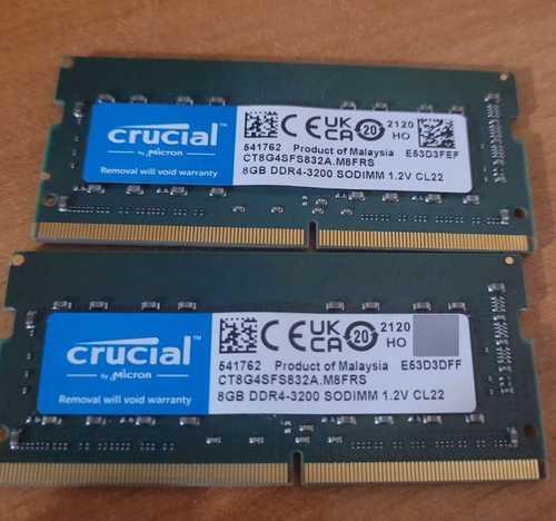 Оперативная память crucial 3200мгц sodimm ddr4