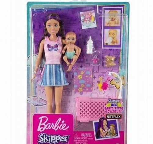 Кукла Барьби Barbie Скиппер Няня с кроваткой