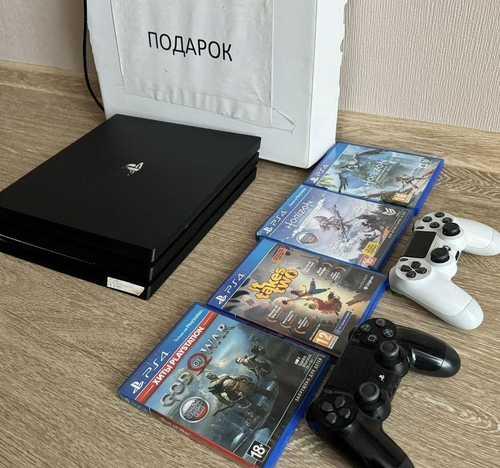 Sony playstation 4 pro 1tb 2 геймпада с играми