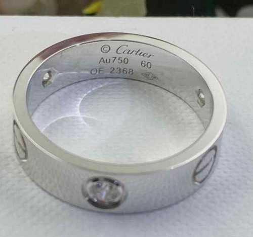 Кольцо Cartier Love, белое золото 585 пробы 0,31ct