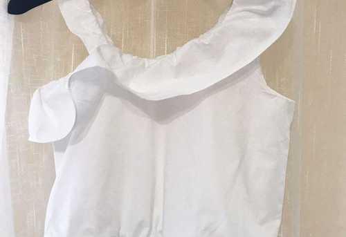 Блузка топ рубашка zara белая, хлопок 12-13 лет