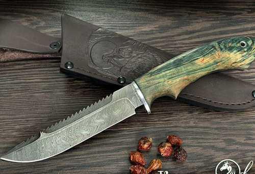 Нож "Рыбак-1", Дамасская сталь, рукоять стабилизир