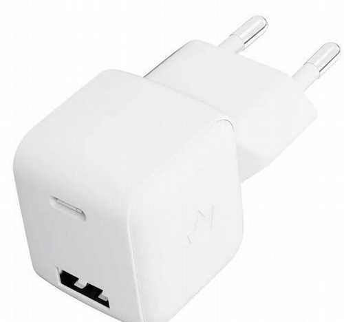 Сетевое зарядное устройство VLP G-Charge 30W USB-C+USB-A MiniGaN, белый