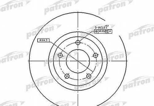 Patron PBD4385 Диск тормозной передн mazda 3 03- 3
