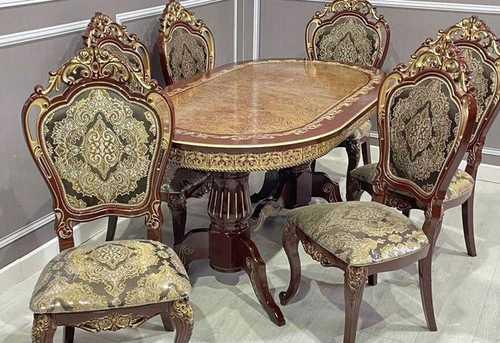 Стол и стулья столовая мебель "Лапка