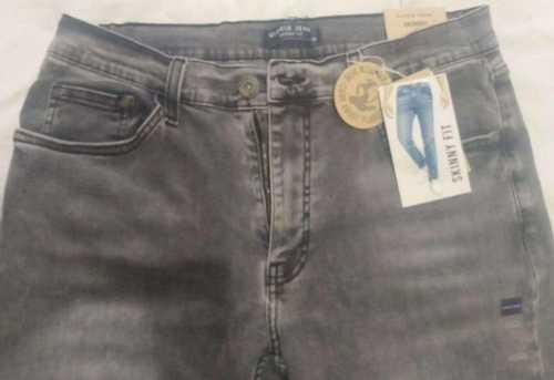 Новые молодежные джинсы мужские 48р узкие серые