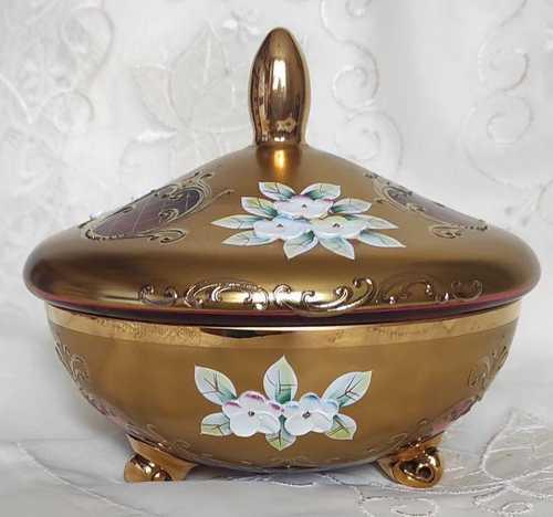 Конфетница. Богемское стекло, Чехословакия
