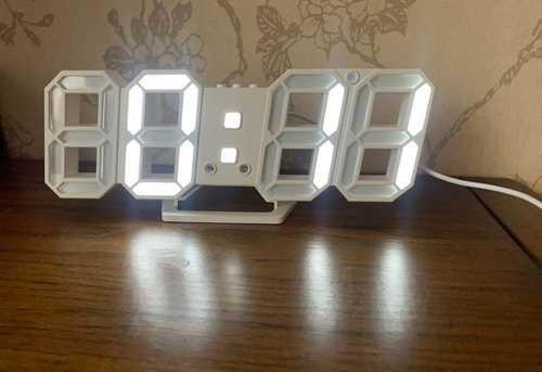 Часы электрон. настольные/настенные 3D LED DS-6609