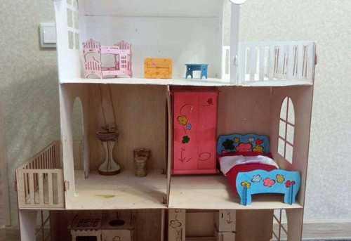Кукольный домик с мебелью большой