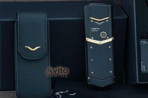 Vertu Signature Black Gold с чехлом