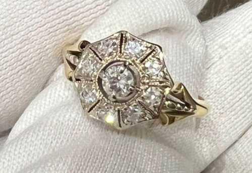 Советское 750 кольцо с якутскими бриллиантами Л