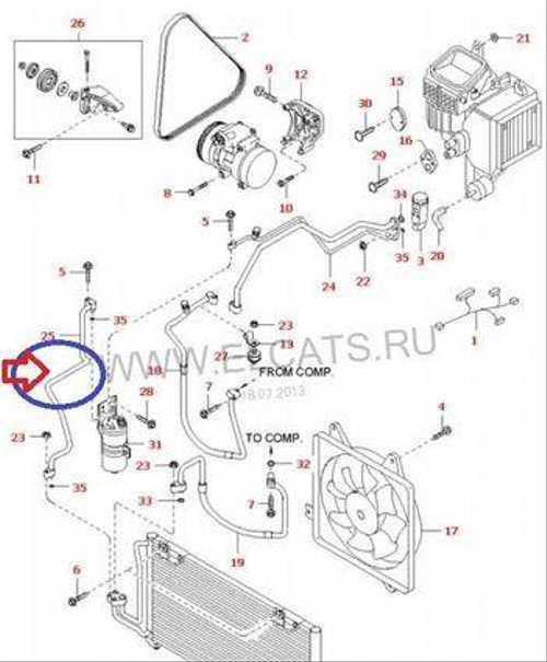 Kia spectra комплект кондиционера