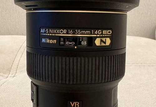Объектив nikon 16-35 mm f/4G