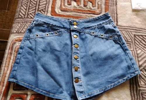 Шорты - юбка джинсовые