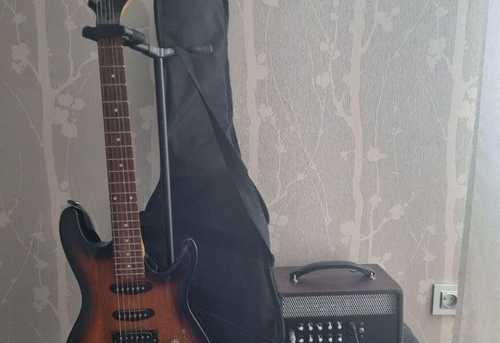 Гитара ibanez GIO GSA60 + комбик marshall MG15CF