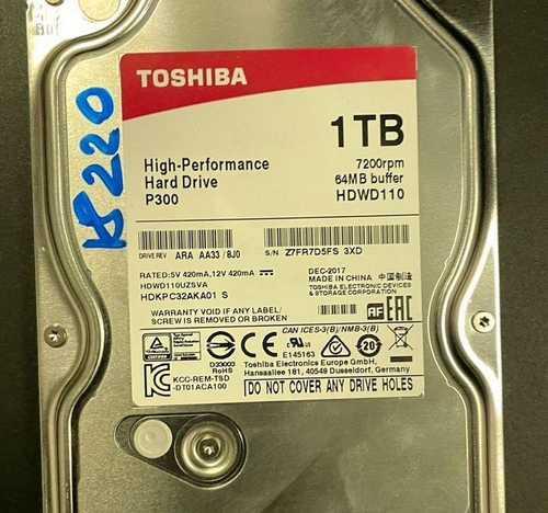 Жесткий диск 1 тб toshiba 7200rpm