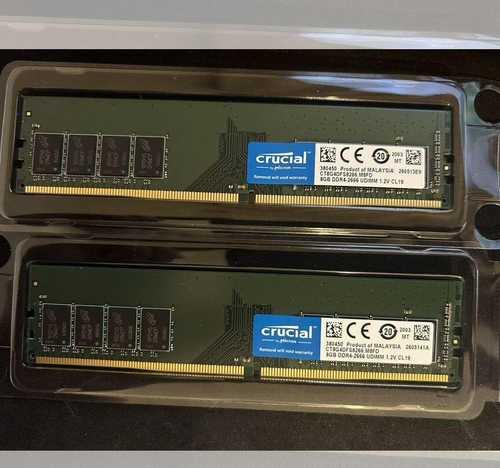 Оперативная память ddr4 8gb crucial 2666 udimm