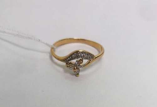 Кольцо золотое с бриллиантами 585 пробы 16 р-р