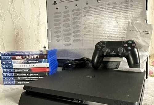 Sony PS4 slim с чеком, идеал, 3 рев