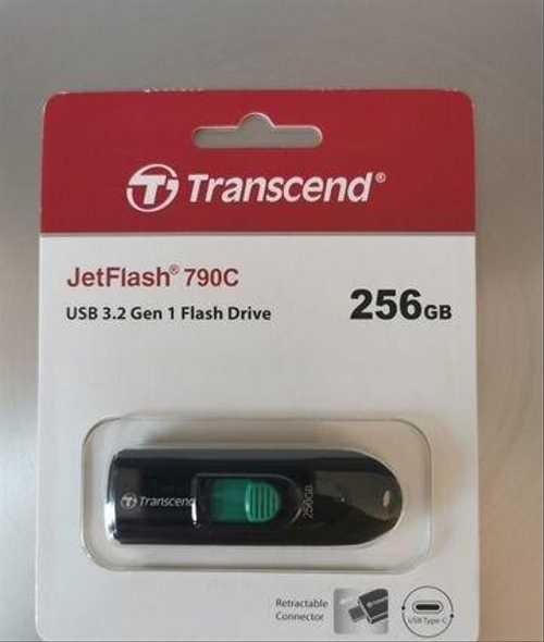 Флешка Transcend Jetflash 790С 256гб, USB3.0 новая
