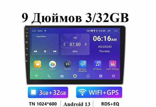 Android 13, 9 дюймов 3/32GB Новая магнитола 2 din