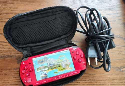 Sony PSP 2006 красная + зарядка + чехол + карта