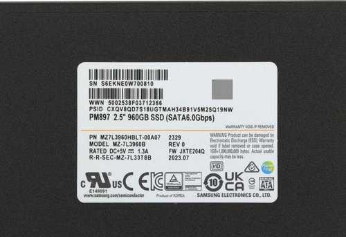 SSD накопитель Samsung PM897 MZ7L3960hblt-00A07 96