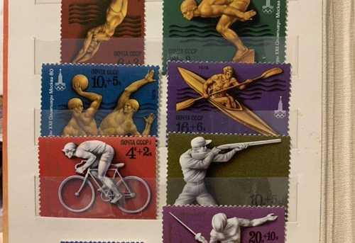 Альбом марок негашеных Олимпиада 80 на 2 страницы