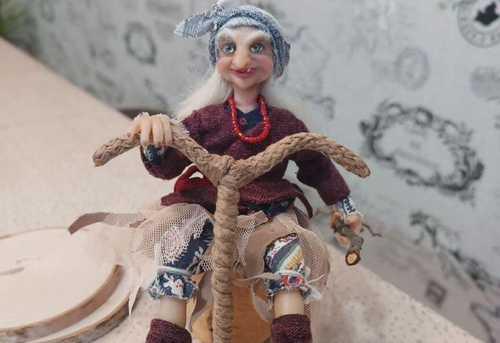 Кукла из полимерной глины Бабка Ежка
