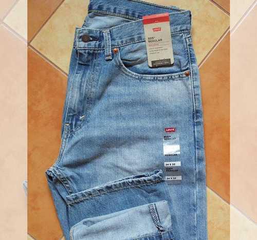 Джинсы тонкие Levis 505 Regular Fit 34W 32L