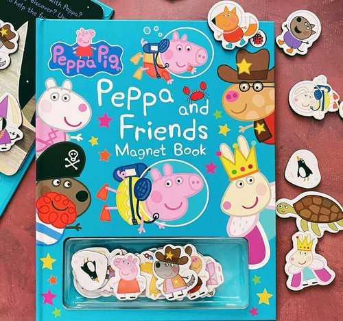 Детская книга на английском с магнитам Pеppa Pig